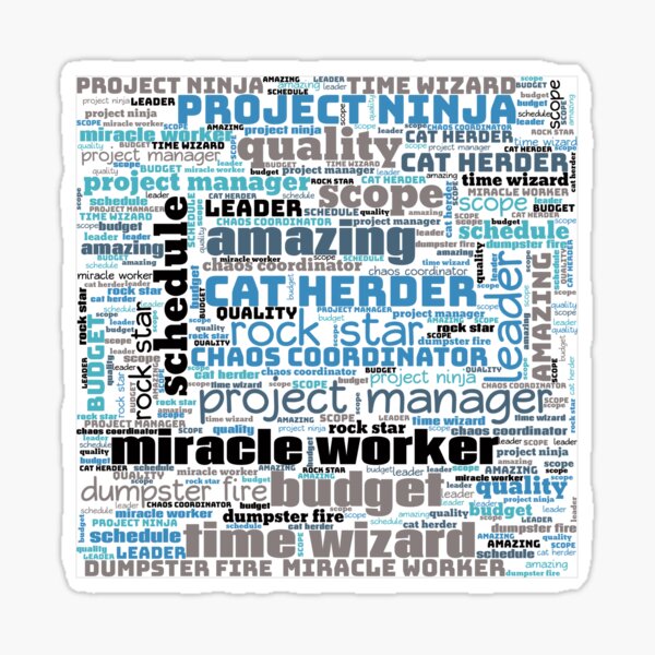 "Rock Star Project Manager Word Art" Sticker for Sale by Awesomefamily ...