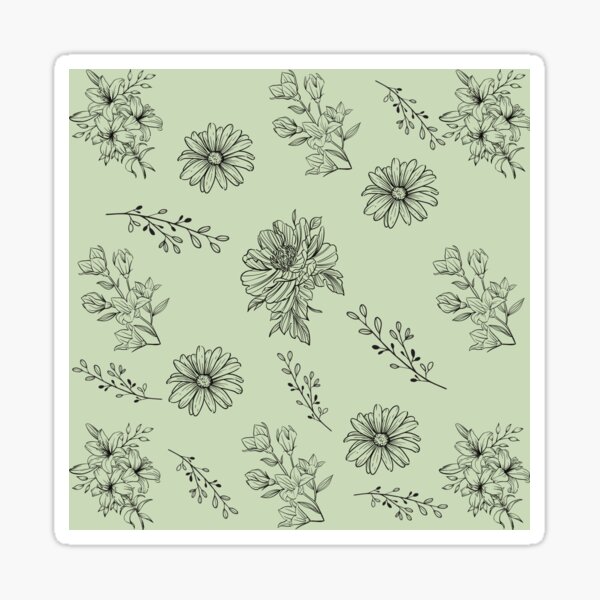 "Plants And Flowers Aesthetic" Sticker for Sale by aliceworks | Redbubble