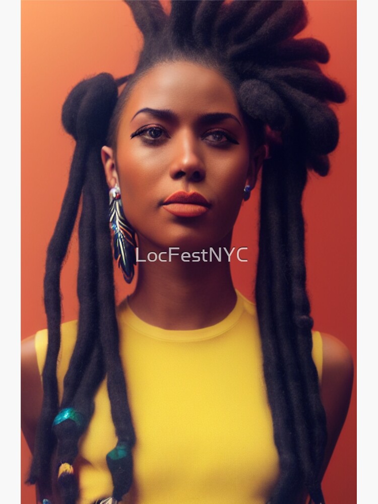 "Glamour Shot Natural Hair Dreadlocks Portrait Art" Sticker for Sale by ...
