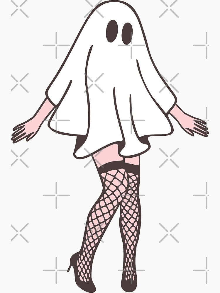 "Halloween Pinup Ghost Girl" Sticker for Sale by wickedsticker | Redbubble