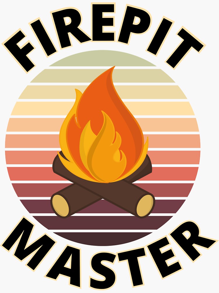 " Firepit Master Camping Love Backyard Campfire Fall Autumn" Sticker ...