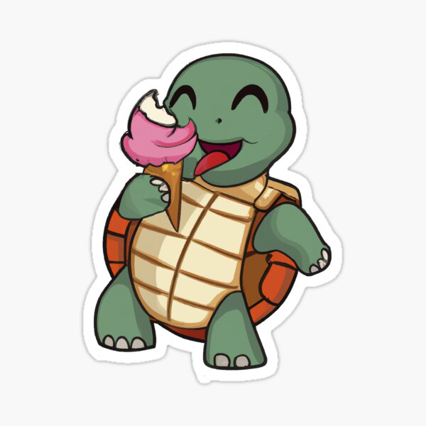 "Cute turtle eating ice cream" Sticker for Sale by Bookwyrm-Bazaar ...
