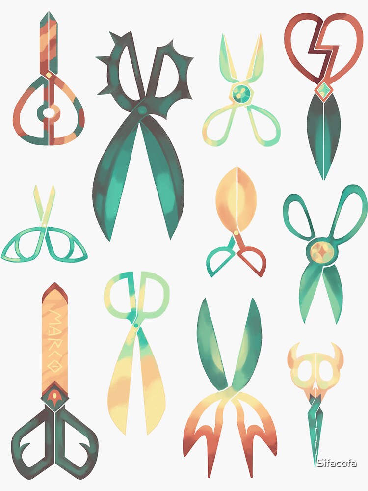 "Dimensional Scissors" Sticker by Sifacofa | Redbubble