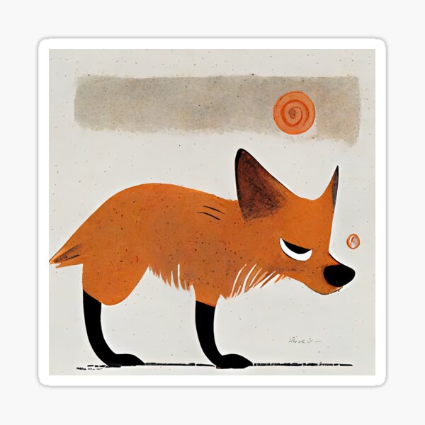 "Grumpy fox" Sticker for Sale by Oscene | Redbubble