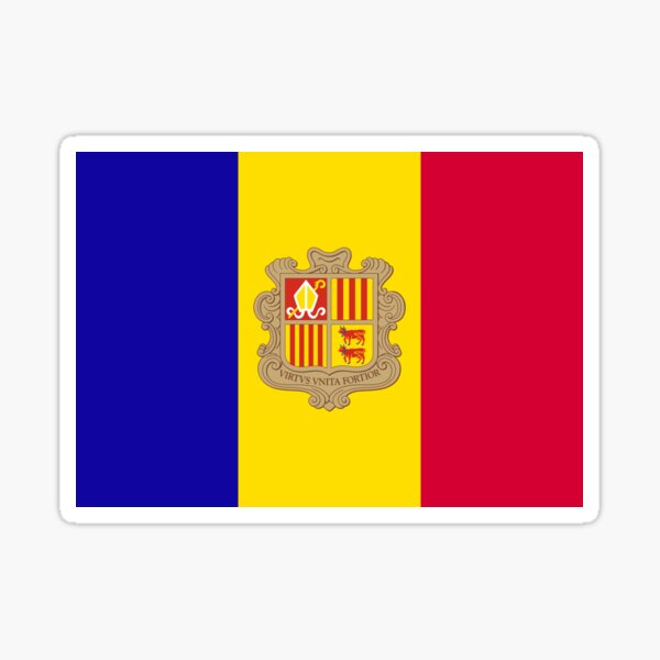 "Flag of Andorra" Sticker for Sale by mo91 | Redbubble