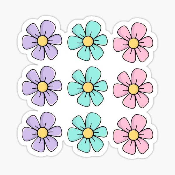" Aesthetic cute flower pack" Sticker for Sale by jullypaivadraws ...
