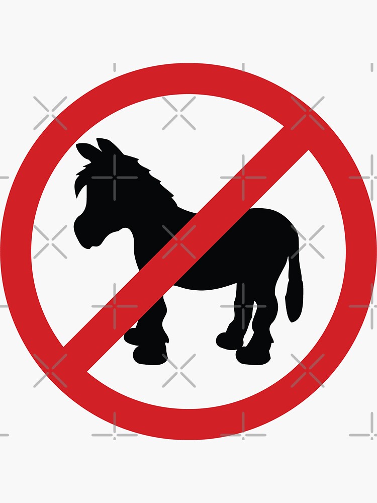 "Forbidden Donkey Sign" Sticker for Sale by TheMikis | Redbubble