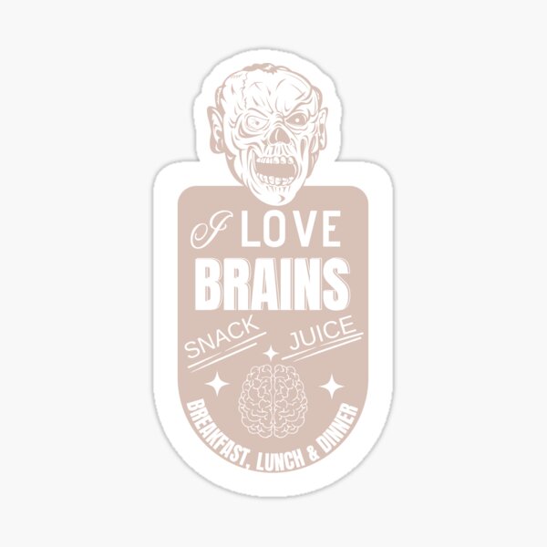 " Zombie Love Eat Brains - I love Brains" Sticker for Sale by raad7 ...