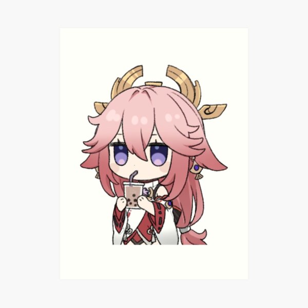 "Genshin Impact Yae Miko Bubble Tea" Art Print for Sale by lumimins ...