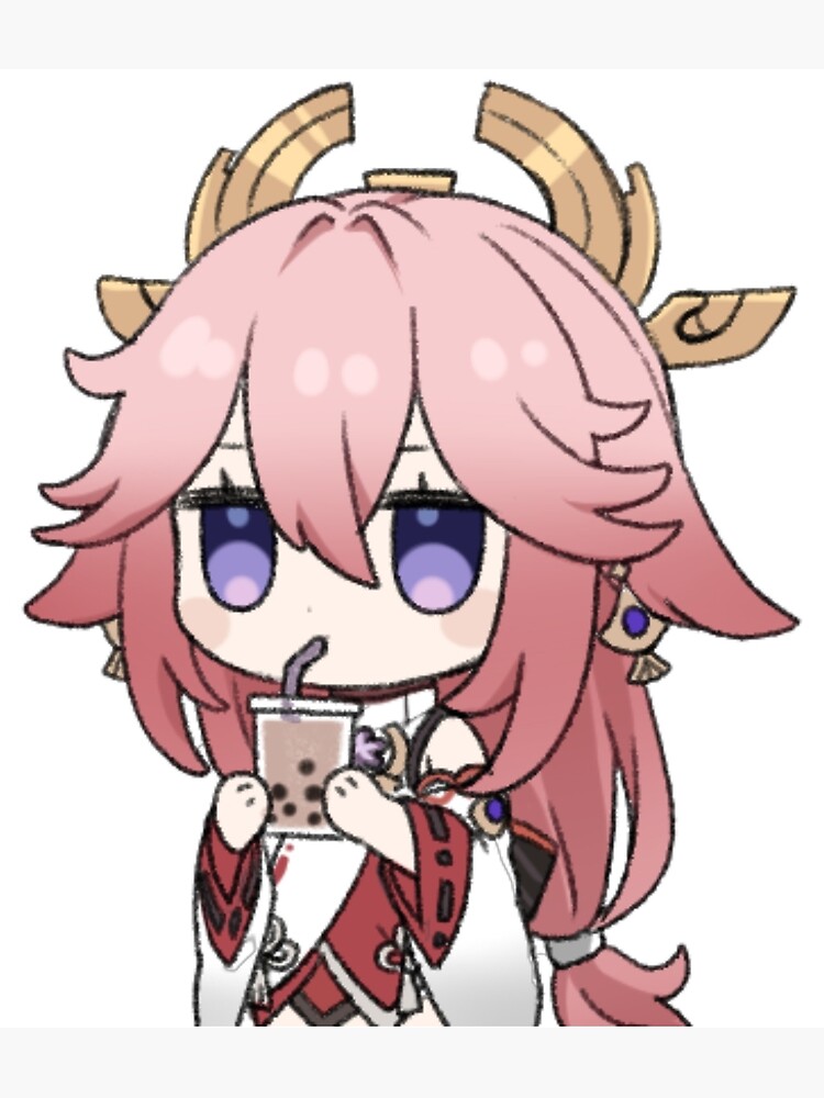 "Genshin Impact Yae Miko Bubble Tea" Poster for Sale by lumimins | Redbubble