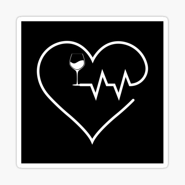 Ecg Heartbeat Line With Wine For Wine Lovers Wine Tasters Mom Dad