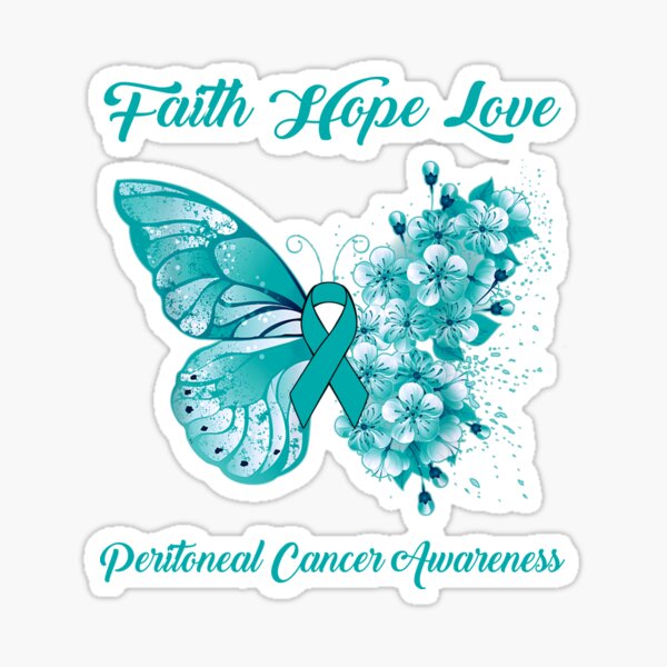 "Faith Hope Love Peritoneal Cancer Awareness Butterfly Ribbon Gifts ...