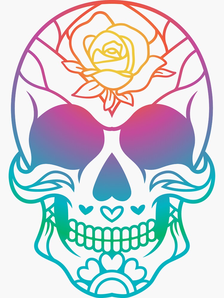 "Colorful skull" Sticker for Sale by JZY0art | Redbubble