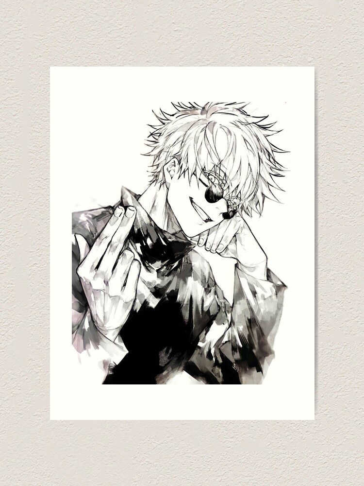 "Satoru Gojo Basic black & white" Art Print for Sale by BerserkerArmy ...