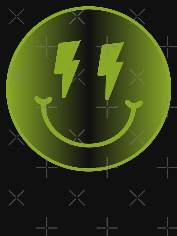 "Gradient Neon Green Smiley Face : Cute Smiley Face, Lightning Bolt ...