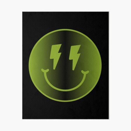 "Gradient Neon Green Smiley Face : Cute Smiley Face, Lightning Bolt ...