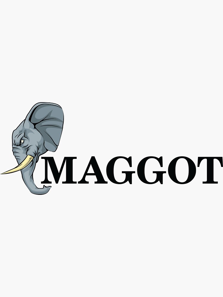"Maggot (MAGA) Elephant v2 - Black" Sticker for Sale by VersionControl ...