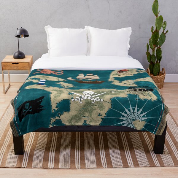 "Treasure Pirate Map" Throw Blanket for Sale by ArtOfStars | Redbubble