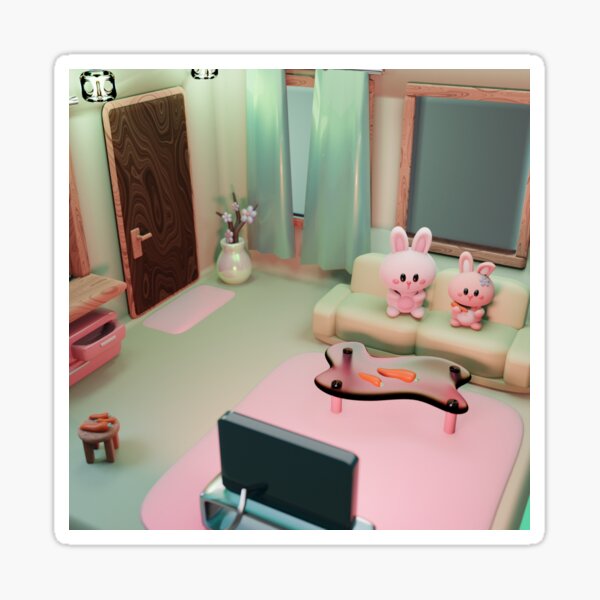 "Cute Room with Bunnies" Sticker for Sale by 3spiegelbild | Redbubble