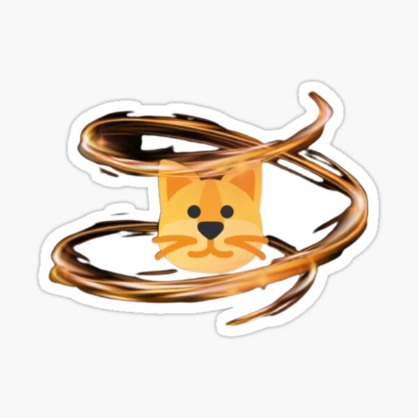 "Orange cat cartoon fire spiral" Sticker for Sale by WeDesignBest ...