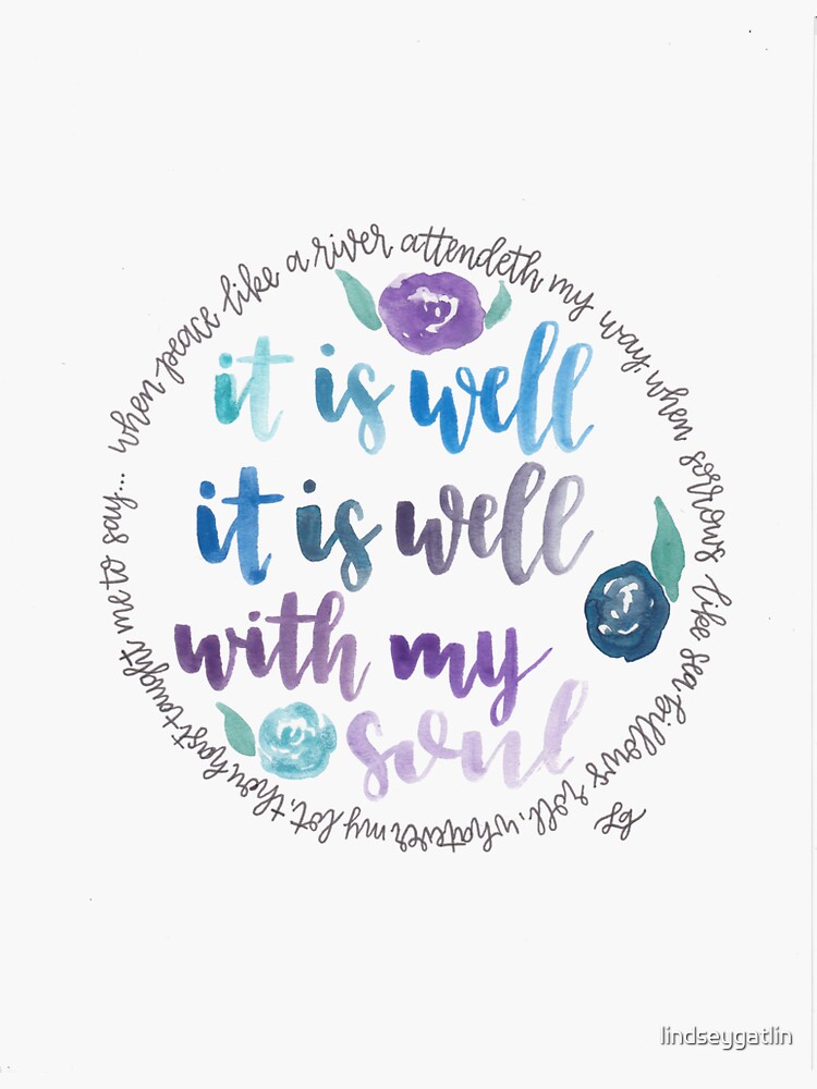"It Is Well Watercolor" Sticker by lindseygatlin | Redbubble