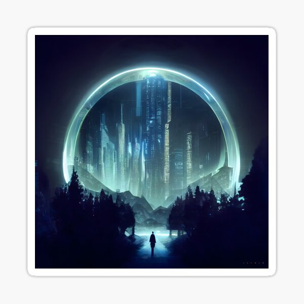 "Walking Into The Future" Sticker for Sale by Foodcolored | Redbubble