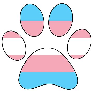 "Trans Pride Paw Print" Sticker for Sale by NatLeBrunDesign | Redbubble