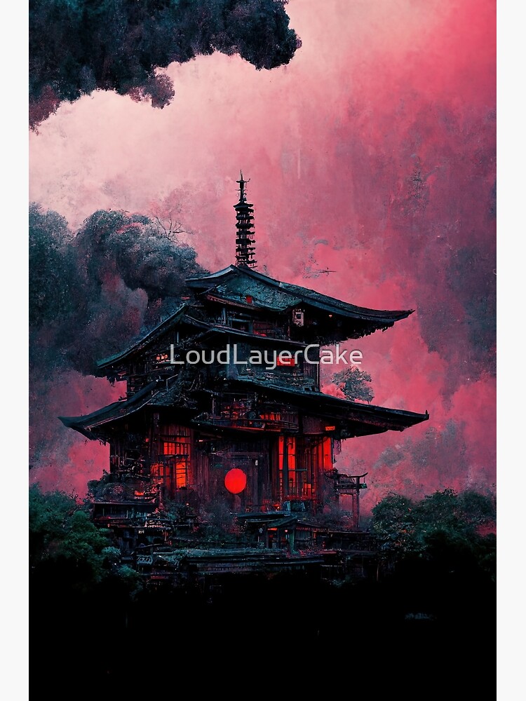 "Cyberpunk Neon Japanese Temple" Poster for Sale by LoudLayerCake ...