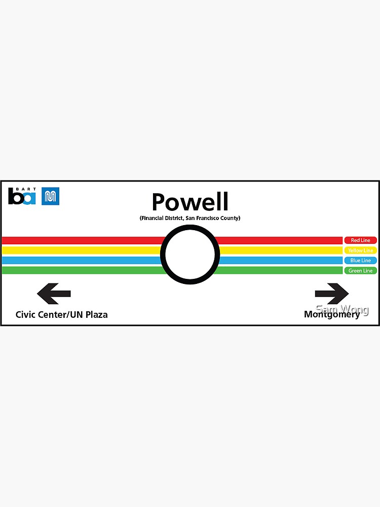 "SF BART Platform Signage (1)" Sticker for Sale by JumpyBear | Redbubble