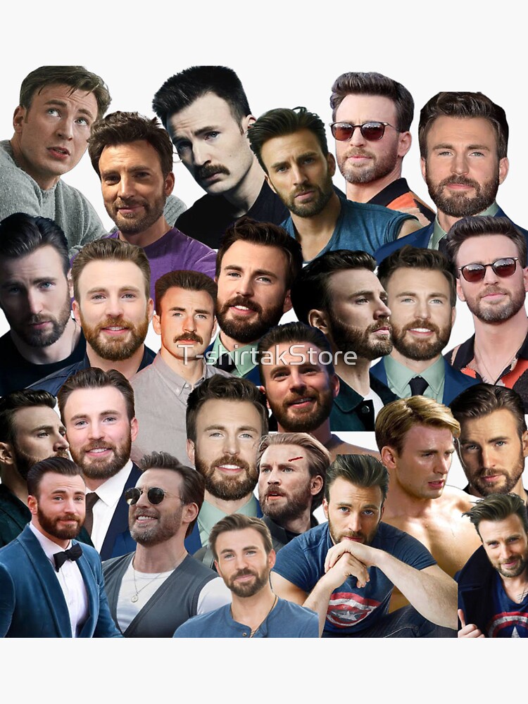 "chris evans photo collage" Sticker for Sale by T-shirtakStore | Redbubble