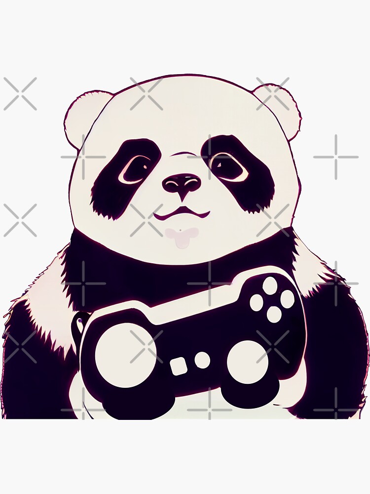 "A gamer panda" Sticker for Sale by etherElric | Redbubble