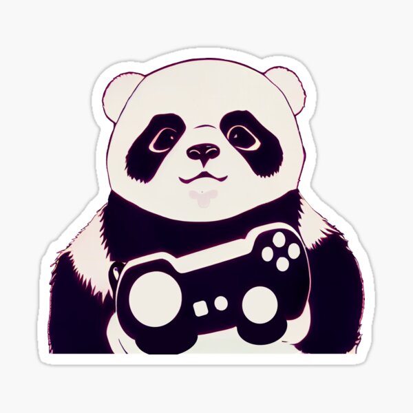 "A gamer panda" Sticker for Sale by etherElric | Redbubble