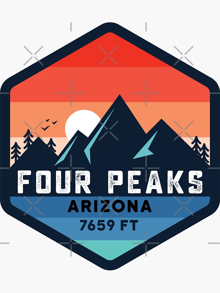 "four peaks Arizona hiking trail mountain " Sticker for Sale by Color ...