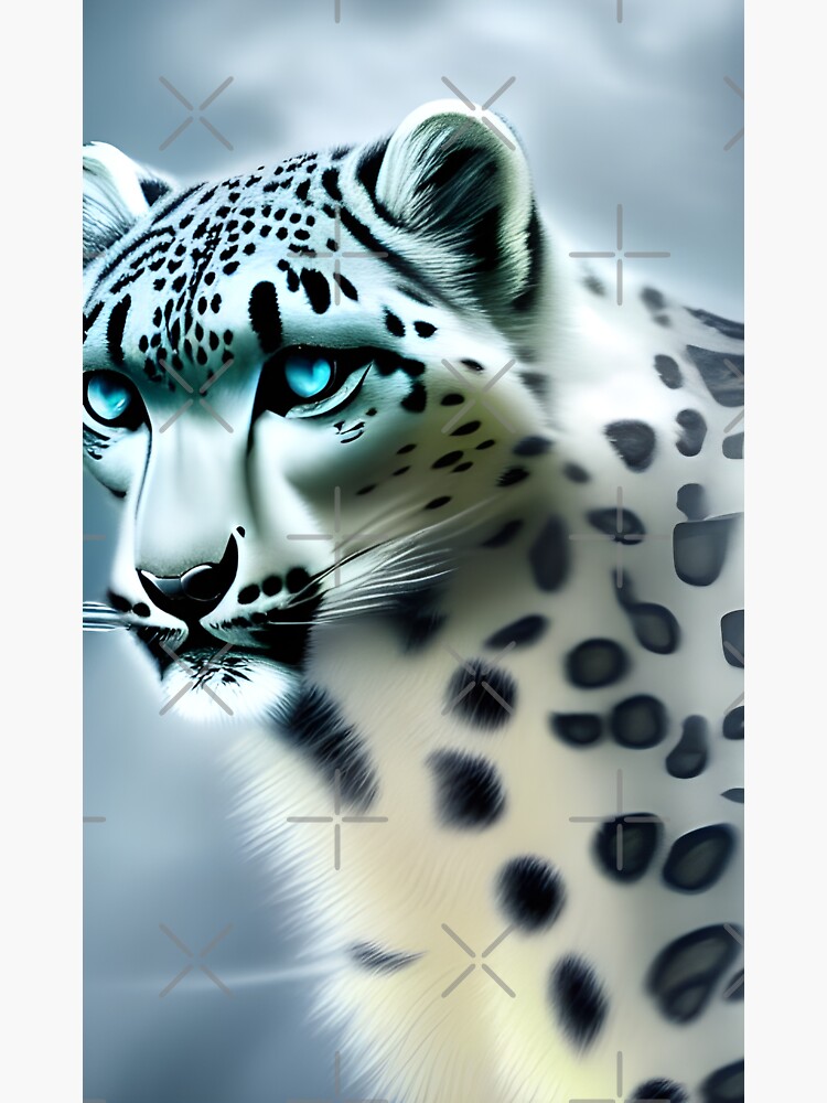 "Majestic Snow Leopard" Sticker for Sale by the-surrealist | Redbubble