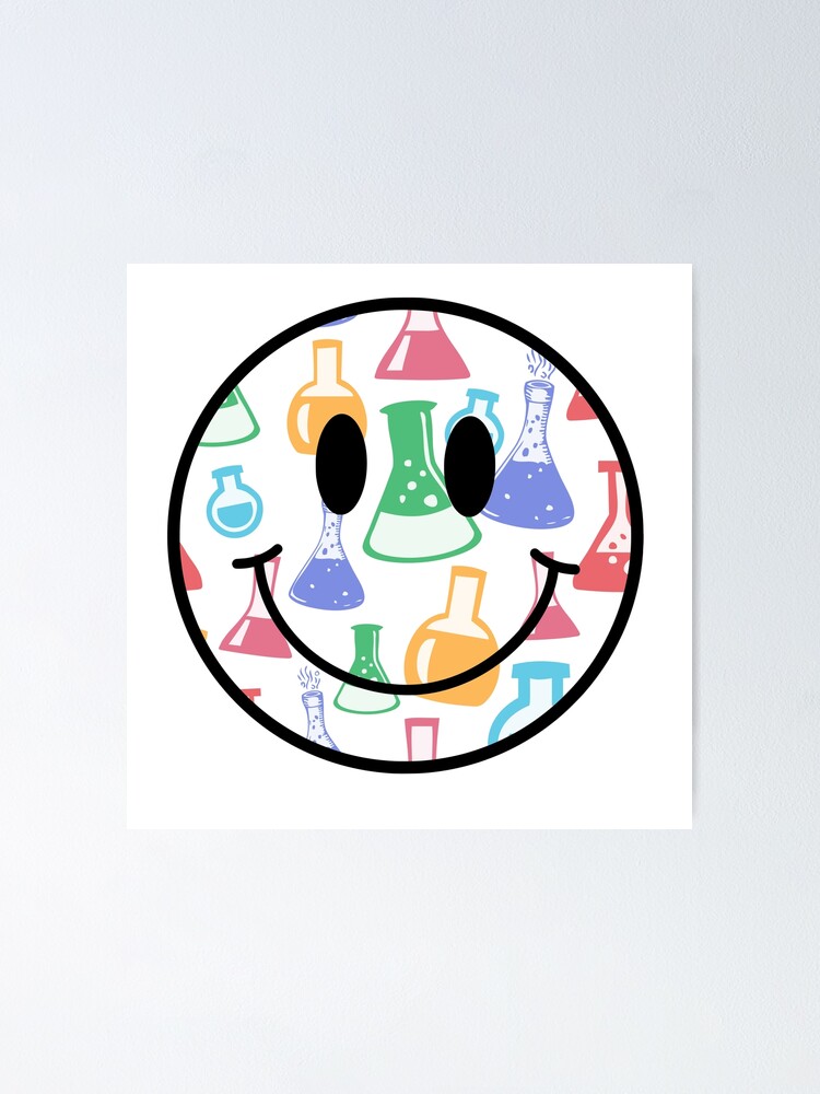 "science smiley face" Poster for Sale by FawnsStickers | Redbubble