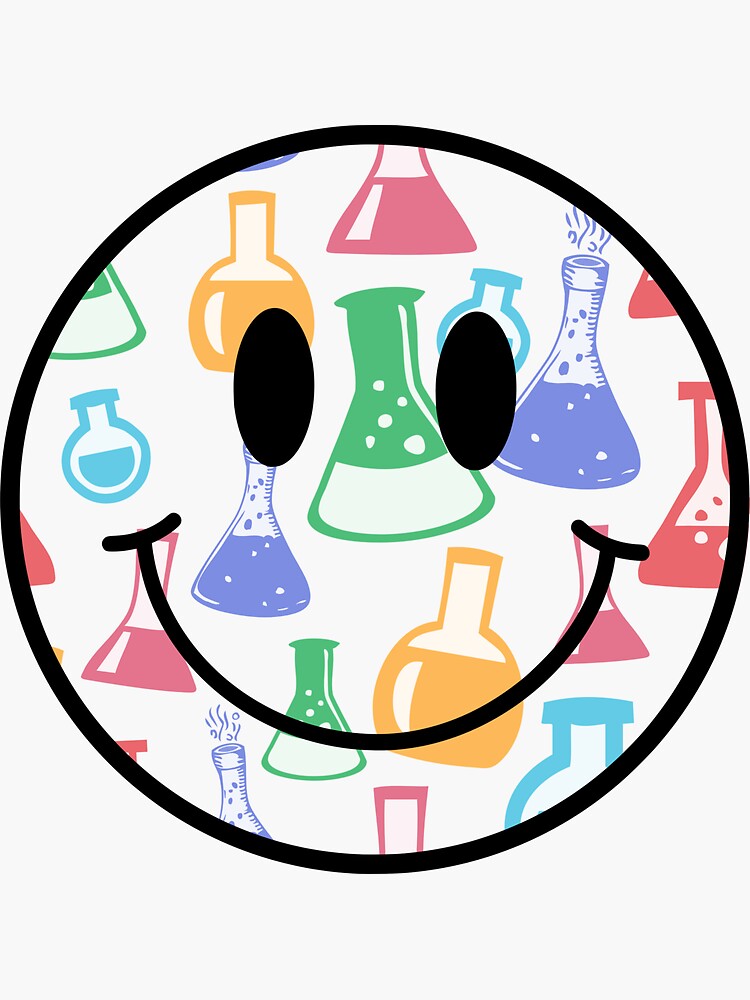 "science smiley face" Sticker for Sale by FawnsStickers | Redbubble