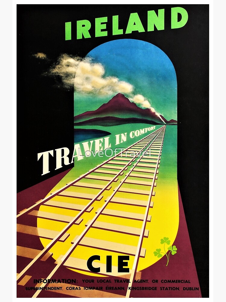"Ireland CIE Railroad Tracks Travel Poster" Poster for Sale by ...
