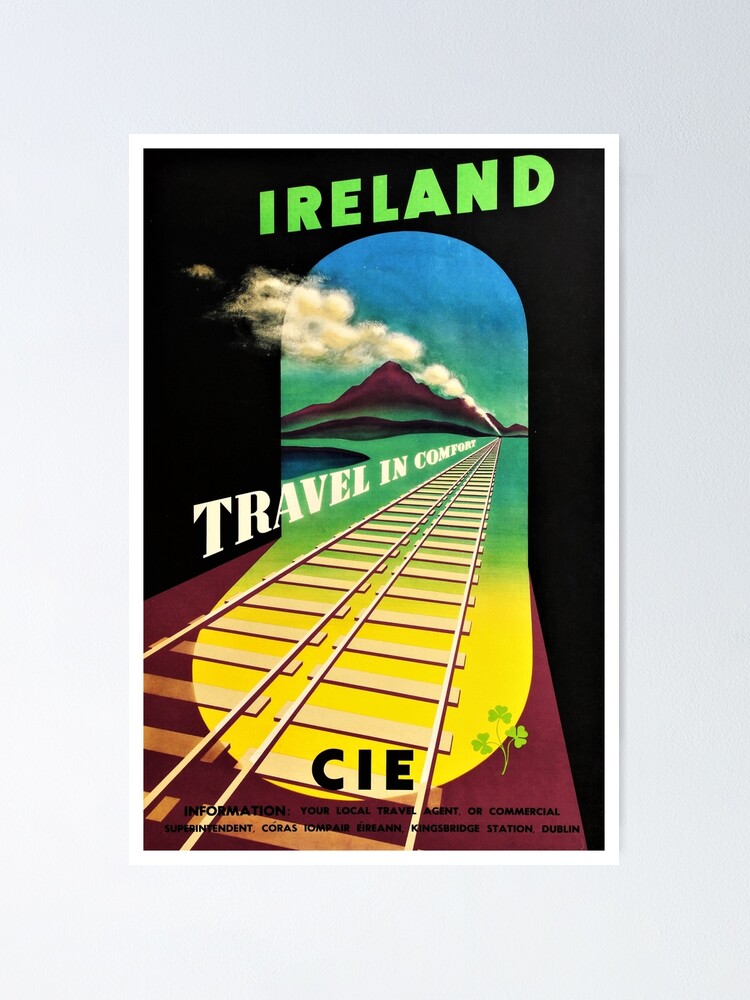 "Ireland CIE Railroad Tracks Travel Poster" Poster for Sale by ...