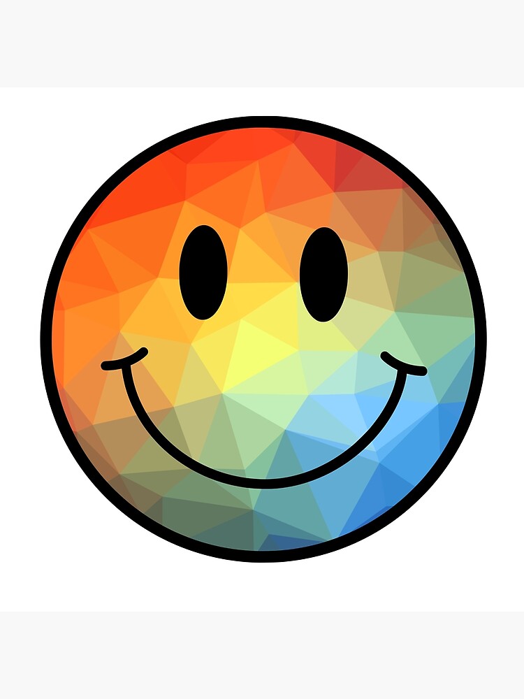 "Rainbow smiley face" Poster for Sale by FawnsStickers | Redbubble