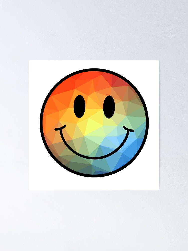 "Rainbow smiley face" Poster for Sale by FawnsStickers | Redbubble