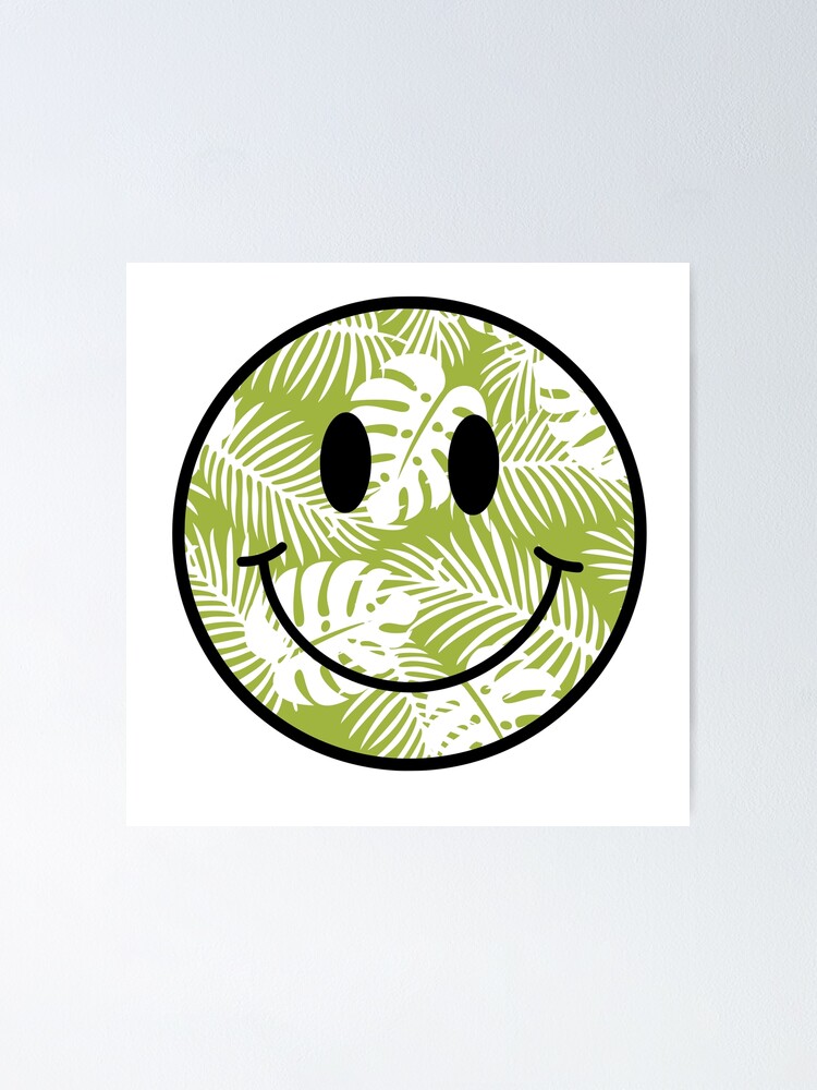 "greenery smiley face" Poster for Sale by FawnsStickers | Redbubble