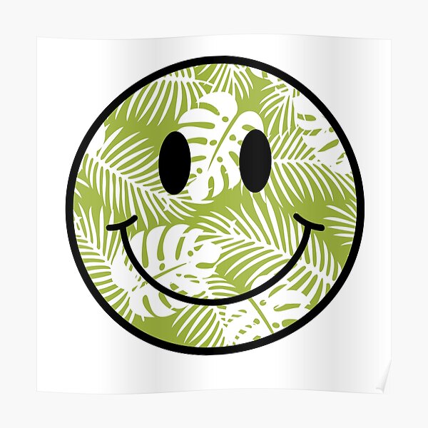 "greenery smiley face" Poster for Sale by FawnsStickers | Redbubble