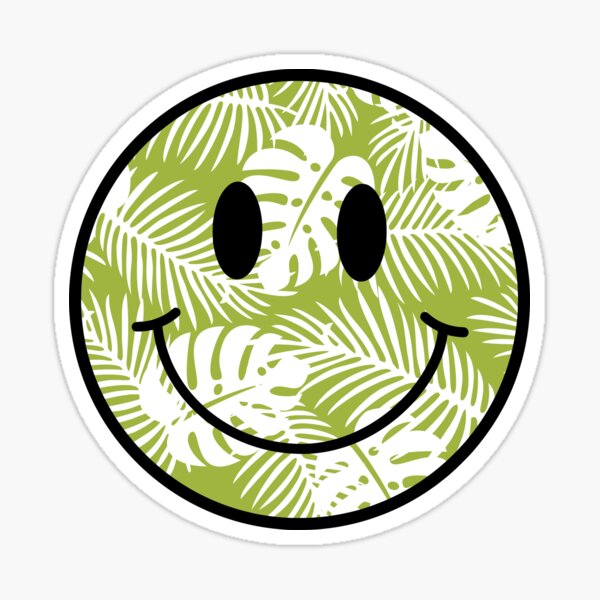 "greenery smiley face" Sticker for Sale by FawnsStickers | Redbubble