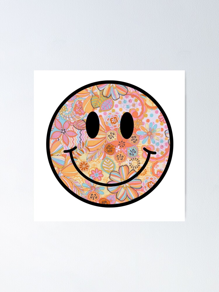 "retro smiley face" Poster for Sale by FawnsStickers | Redbubble
