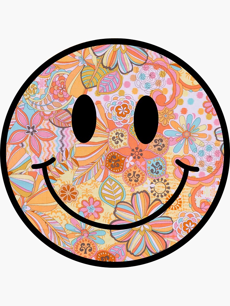 "retro smiley face" Sticker for Sale by FawnsStickers | Redbubble