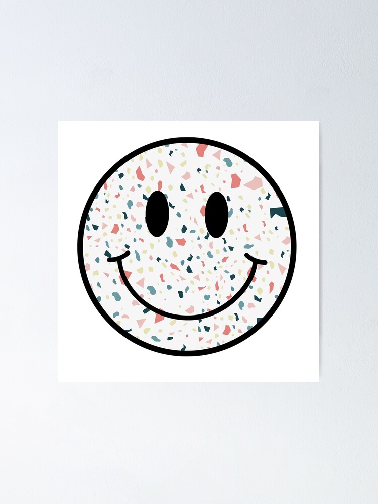 "confetti smiley face" Poster for Sale by FawnsStickers | Redbubble