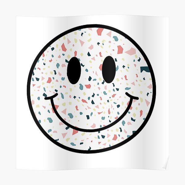 "confetti smiley face" Poster for Sale by FawnsStickers | Redbubble