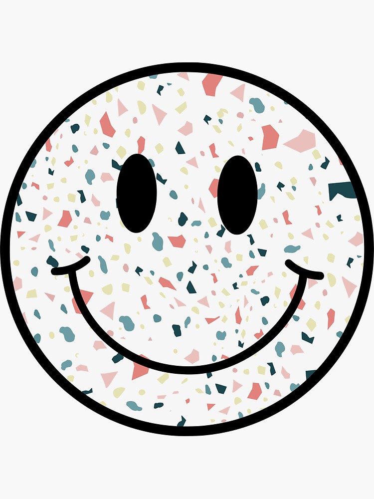 "confetti smiley face" Sticker for Sale by FawnsStickers | Redbubble