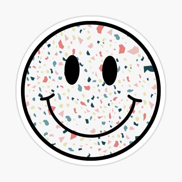 "confetti smiley face" Sticker for Sale by FawnsStickers | Redbubble