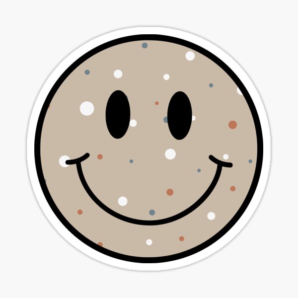 "brown spotted smiley face" Sticker for Sale by FawnsStickers | Redbubble